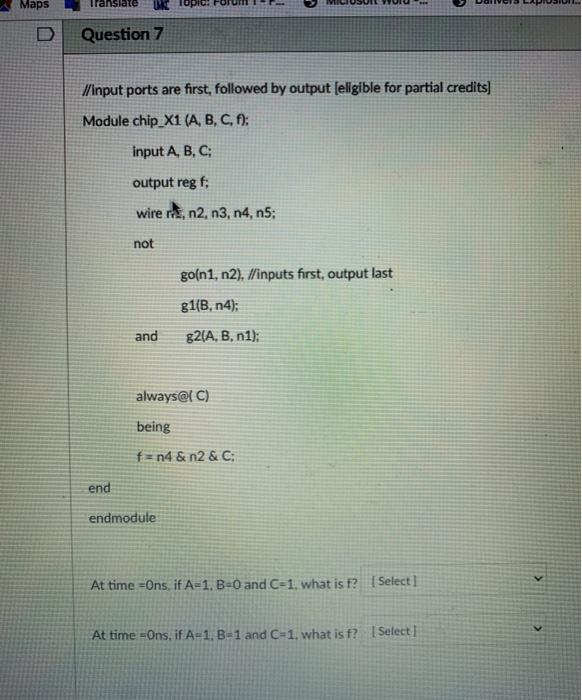 Solved Question 5 [Eligible for partial credits] Given the | Chegg.com