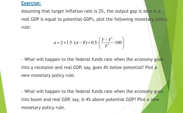 Solved Exercise: Assuming that target inflation rate is 2%, | Chegg.com