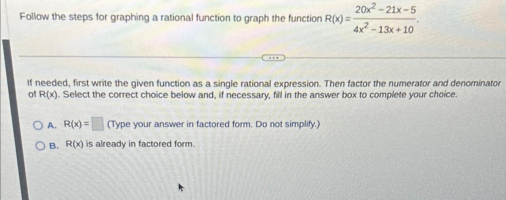 Solved Follow the steps for graphing a rational function to | Chegg.com