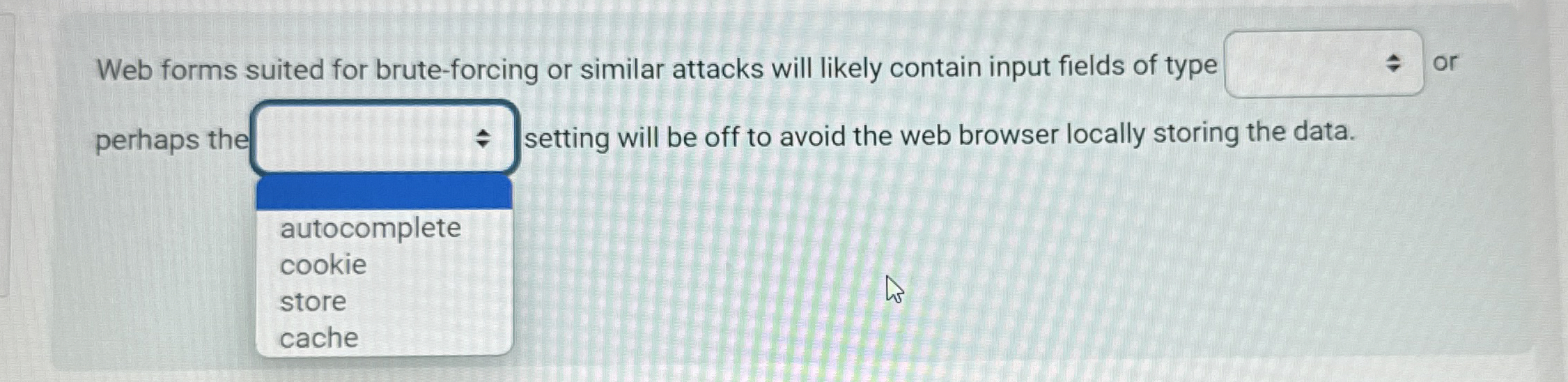 Solved Web forms suited for brute-forcing or similar attacks | Chegg.com