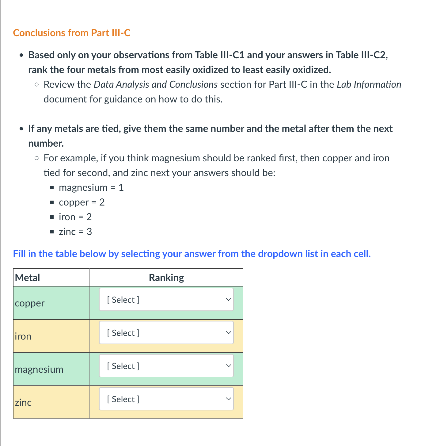 Solved Conclusions from Part III-CBased only on your | Chegg.com