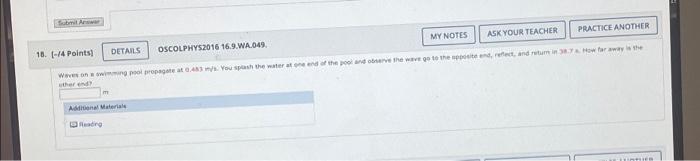 Solved Submit Answer 18. [-/4 Points] DETAILS m Reading | Chegg.com