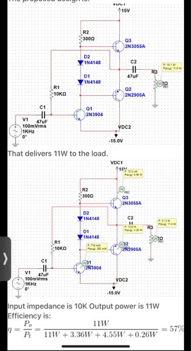 Solved VUL 15V R2 3000 Q3 2N3055A D2 1N4148 TW C2 11 47uF R3 | Chegg.com