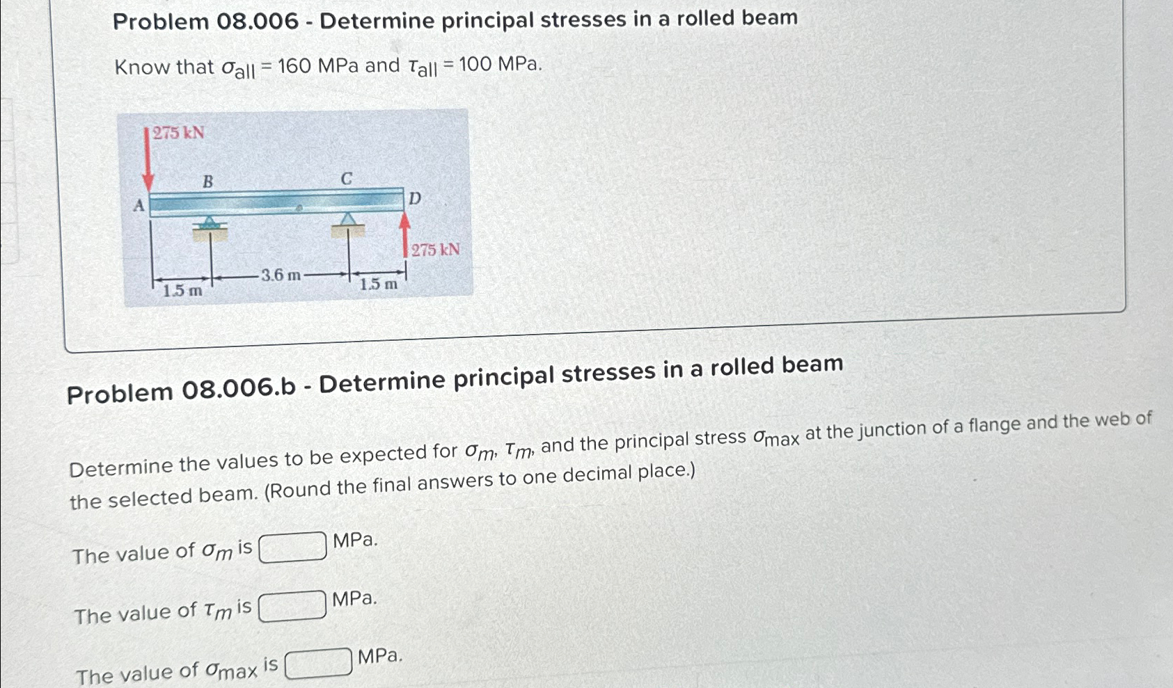 Problem 08.006 - ﻿Determine principal stresses in a | Chegg.com