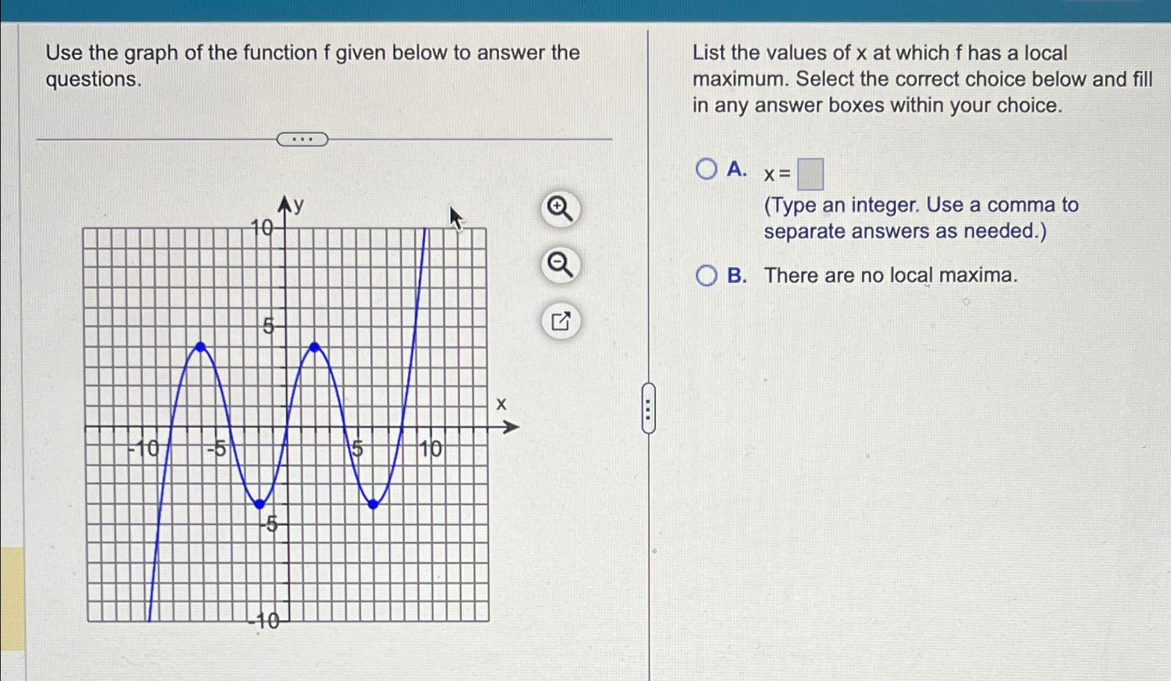 Solved Use the graph of the function f ﻿given below to | Chegg.com
