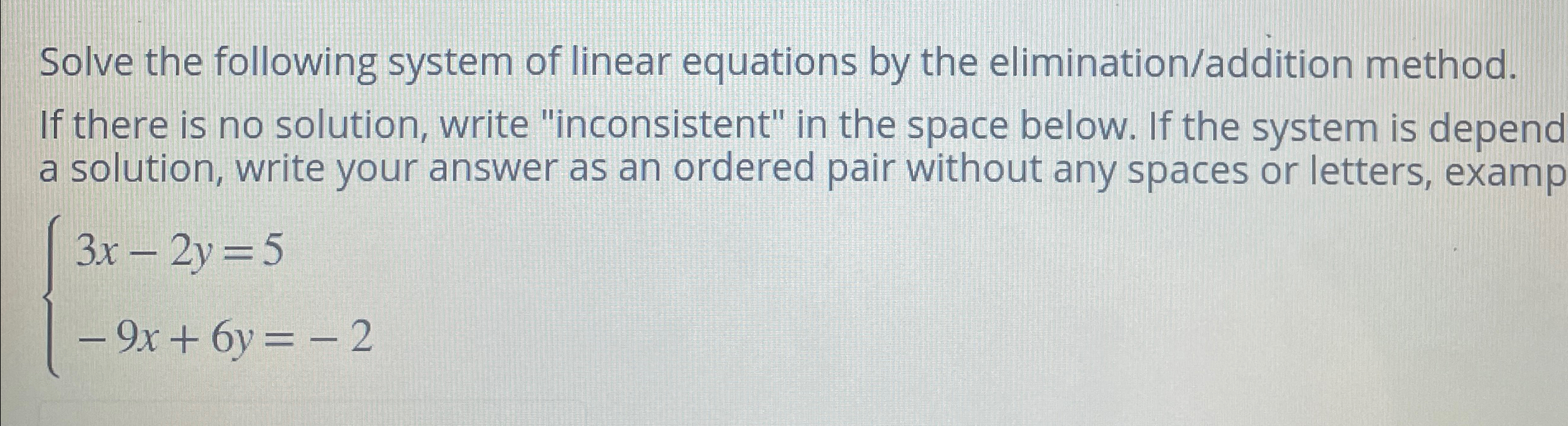 Solved Solve the following system of linear equations by the | Chegg.com