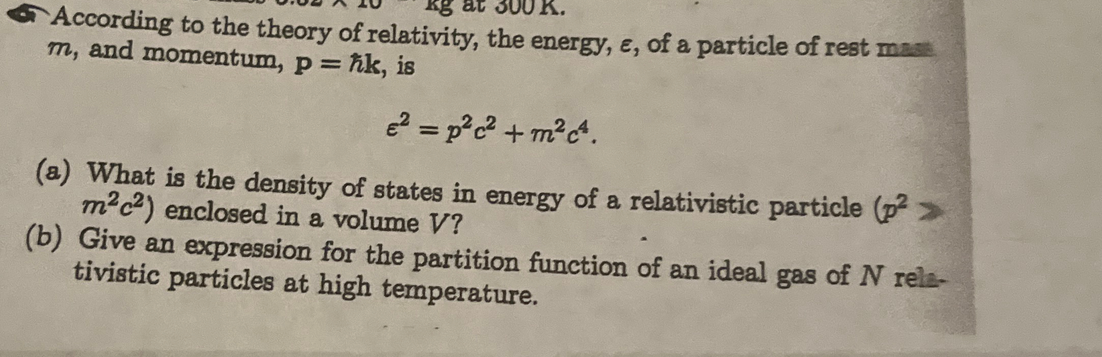 Solved According to the theory of relativity, the energy, | Chegg.com