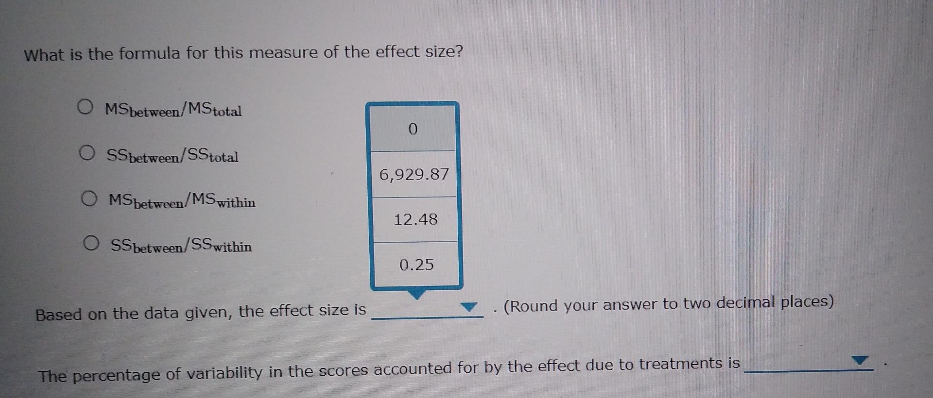 Solved 9. Effect size and ANOVA Amit Almor, a psychology | Chegg.com