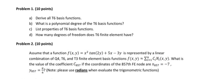 Problem 1. (10 points) a) Derive all T6 basis | Chegg.com