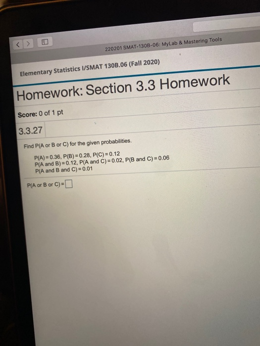 Solved 220201 SMAT-130B-06: MyLab & Mastering Tools | Chegg.com
