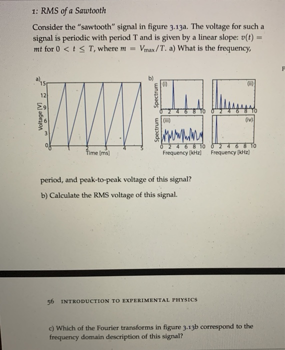 Solved 1: RMS of a Sawtooth Consider the "sawtooth" signal | Chegg.com