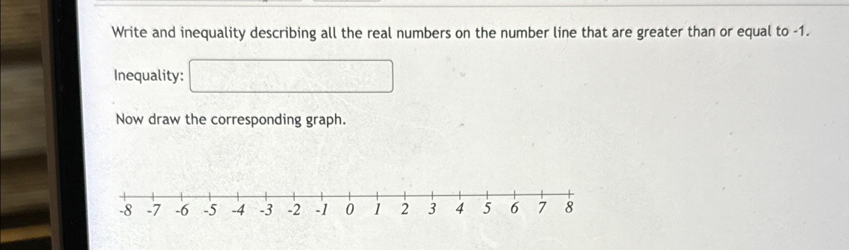 Solved Write and inequality describing all the real numbers | Chegg.com