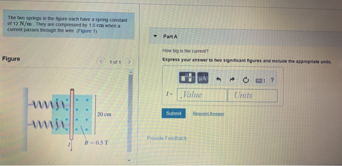 Solved The two springs in the figure each have a spring | Chegg.com