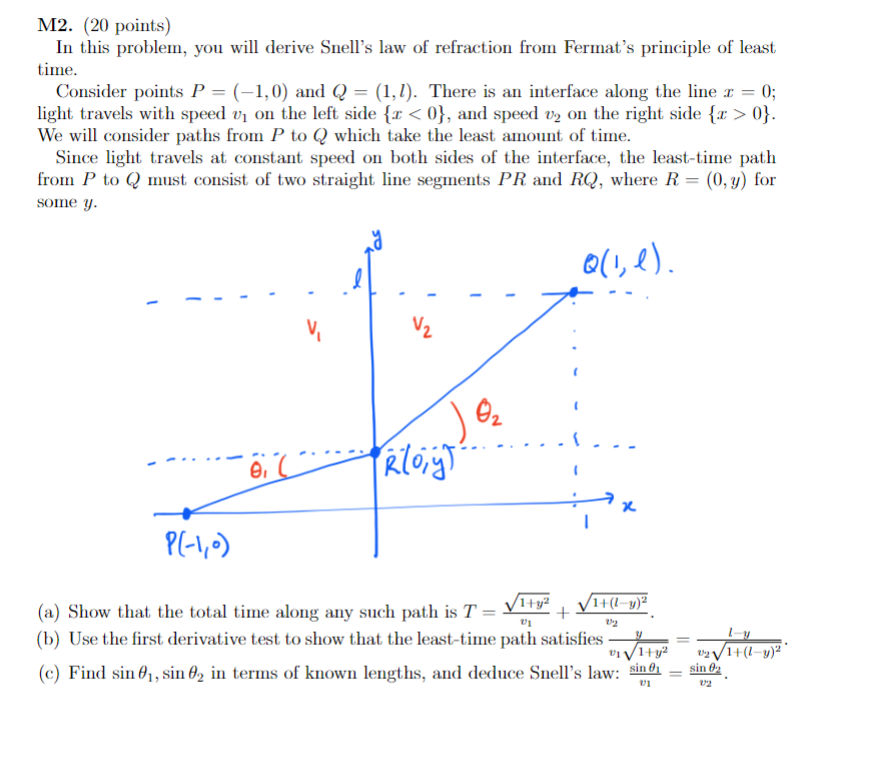 Solved M2. (20 ﻿points)In this problem, you will derive | Chegg.com
