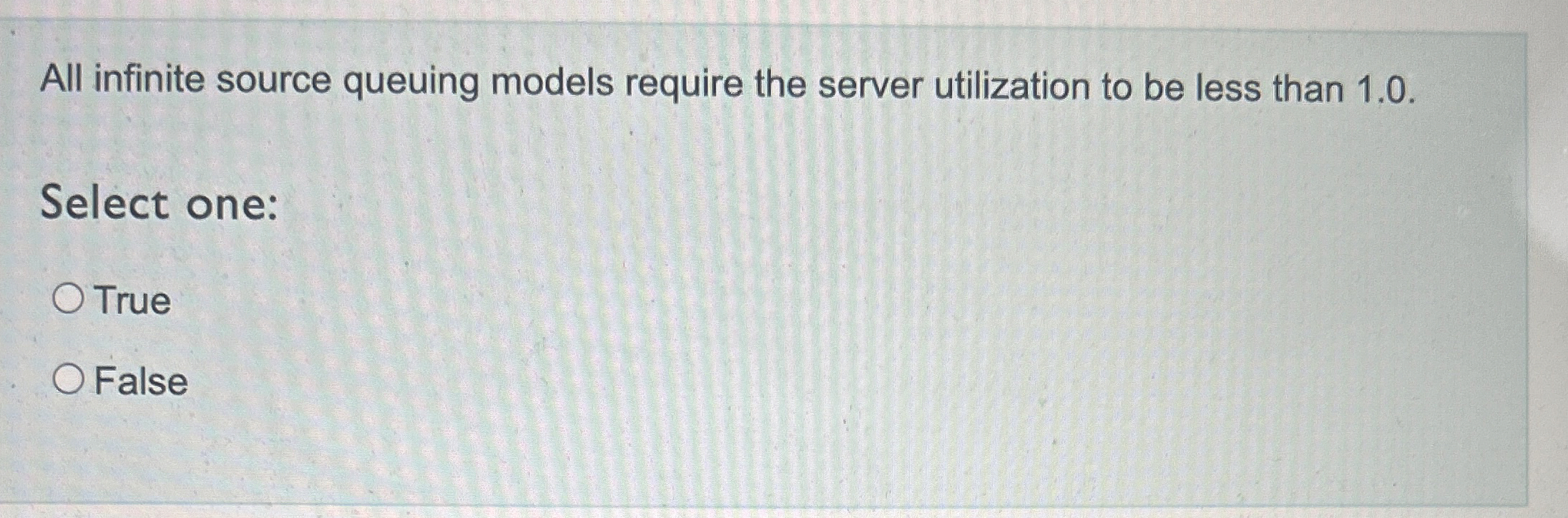 Solved All infinite source queuing models require the server | Chegg.com