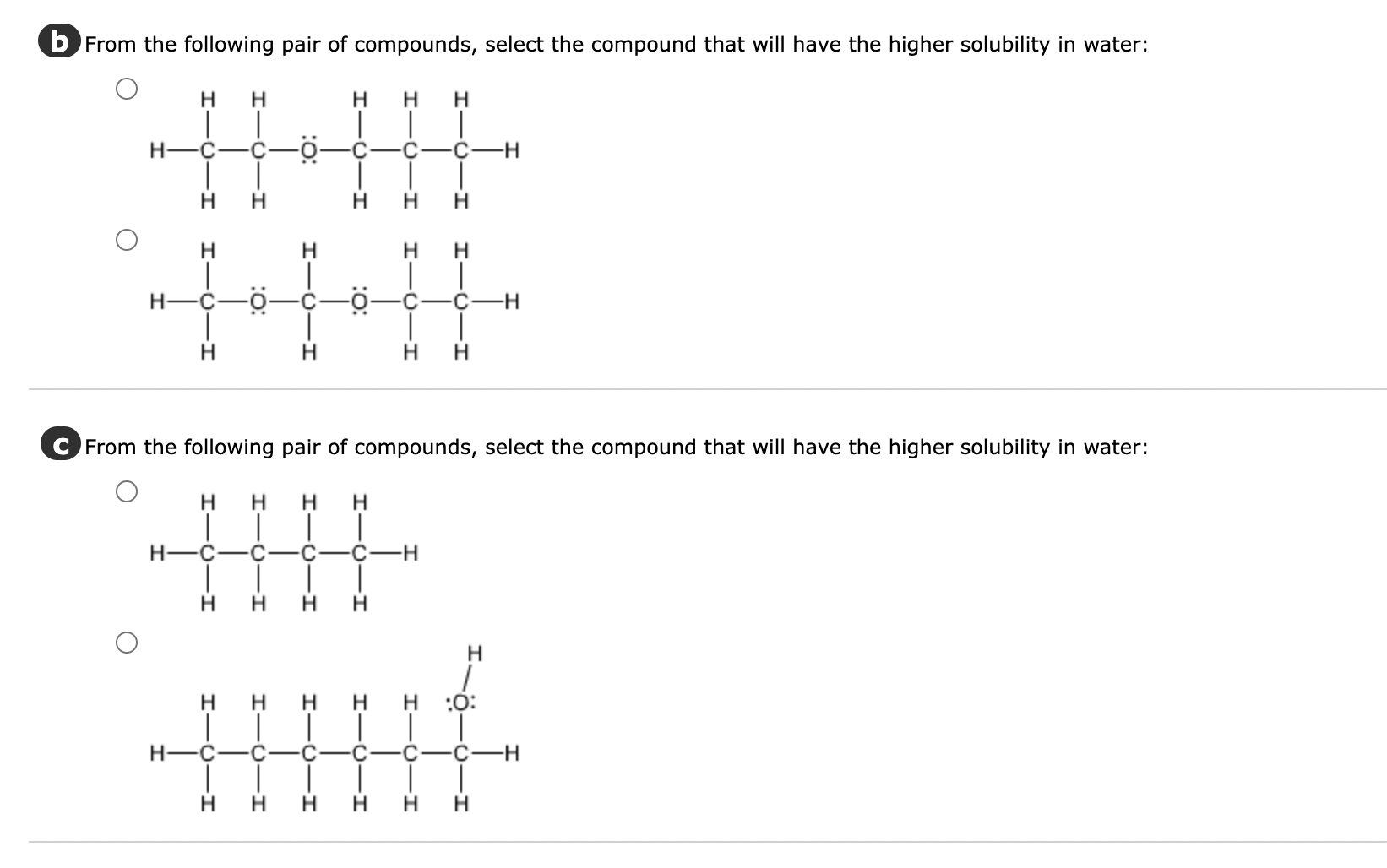 Solved b From the following pair of compounds, select the | Chegg.com