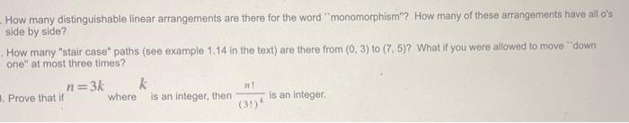 Solved How many distinguishable linear arrangements are | Chegg.com