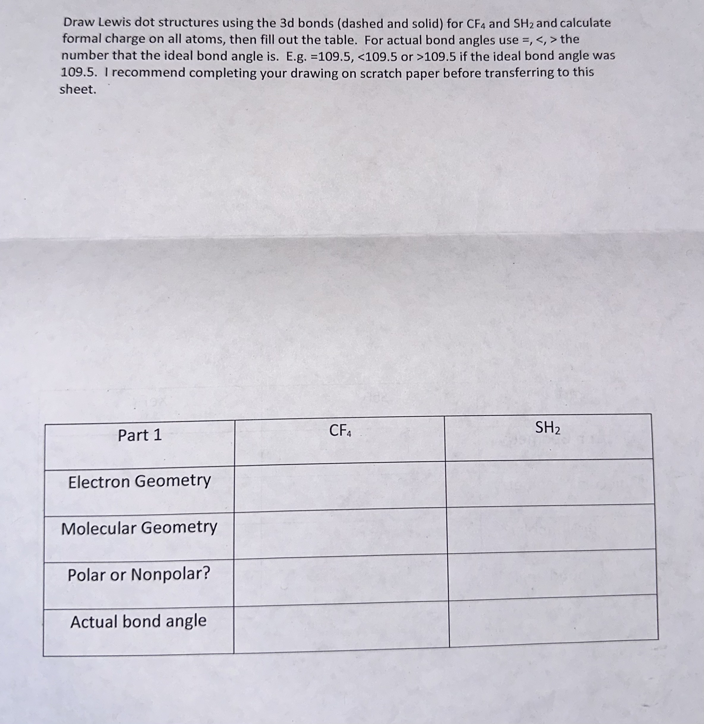 Solved Draw Lewis dot structures using the 3d ﻿bonds (dashed | Chegg.com