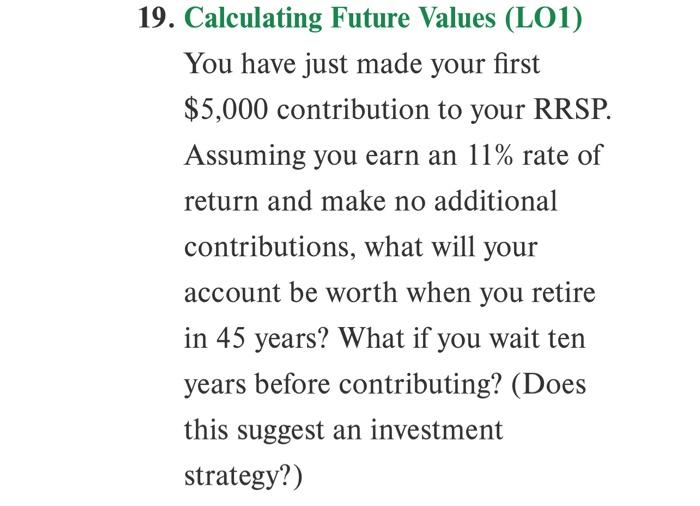 Solved Calculating Future Values (LO1) You have just made | Chegg.com