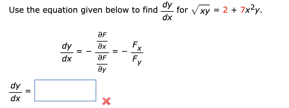 Solved Use the equation given below to find dydx ﻿for | Chegg.com