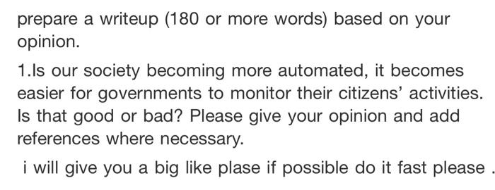 Solved prepare a writeup (180 or more words) based on your | Chegg.com