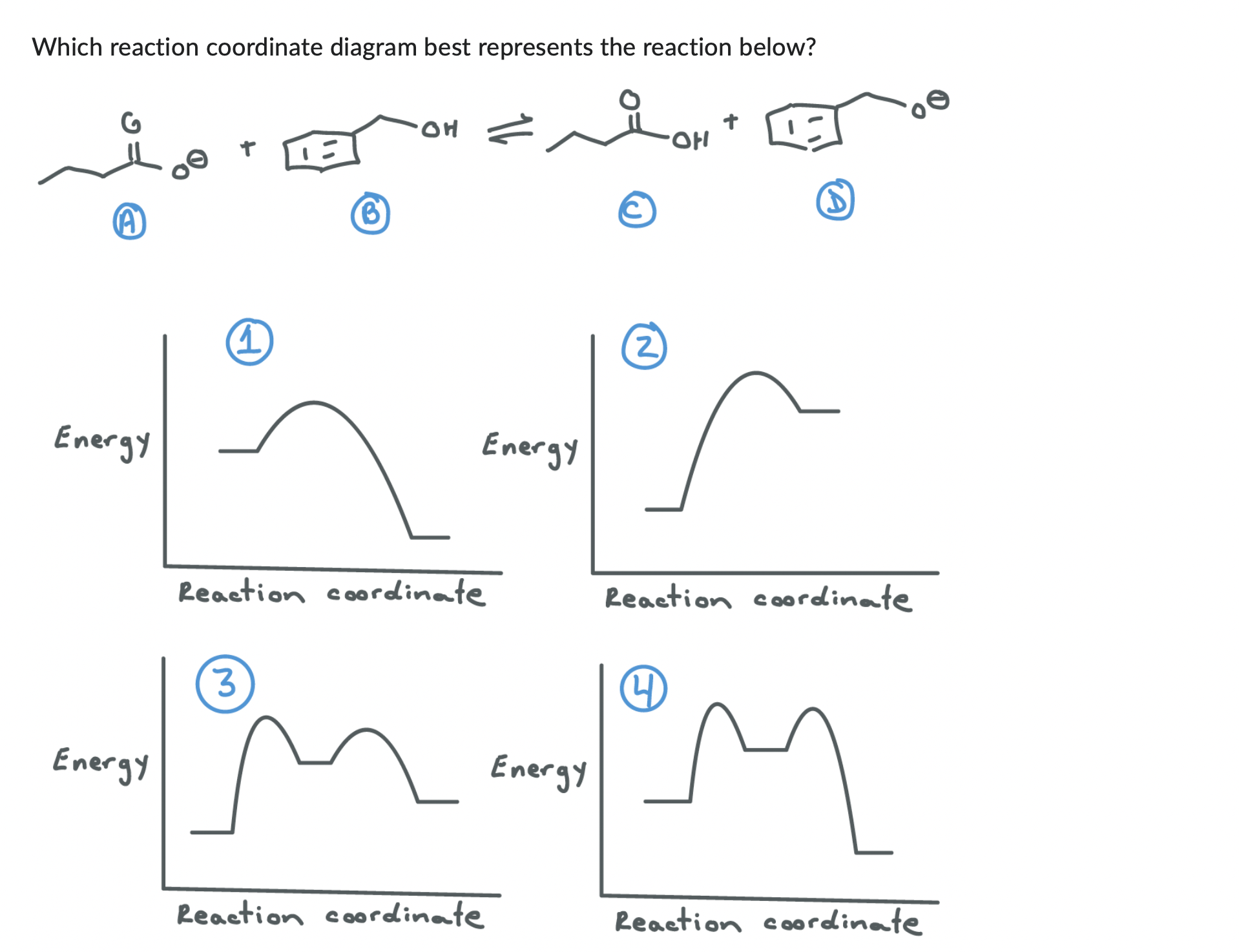 Solved Which reaction coordinate diagram best represents the | Chegg.com