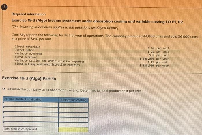 Solved Required information Exercise 19-3 (Algo) Income | Chegg.com