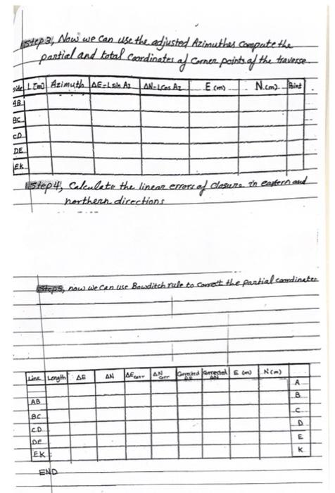 Solved Traversing LAB Assume that the shown traverse was | Chegg.com