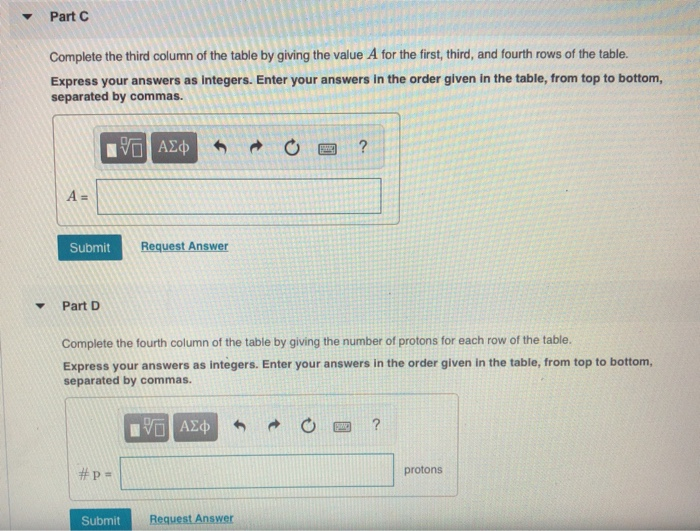 Solved Fill in the blanks to complete the table. Symbol 2 A | Chegg.com