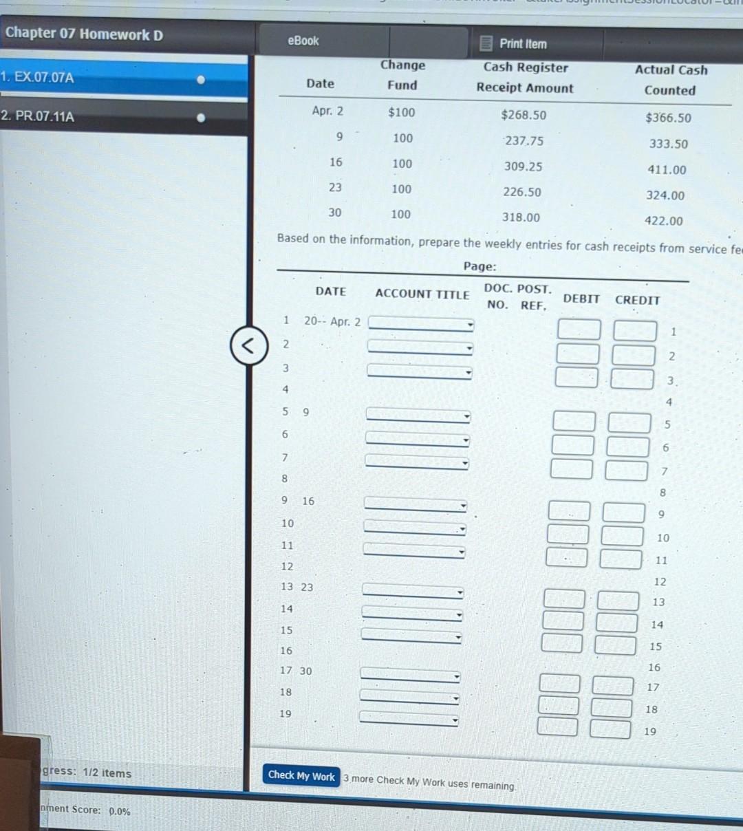 Solved Cash Short and Over Entries Based on the information, | Chegg.com