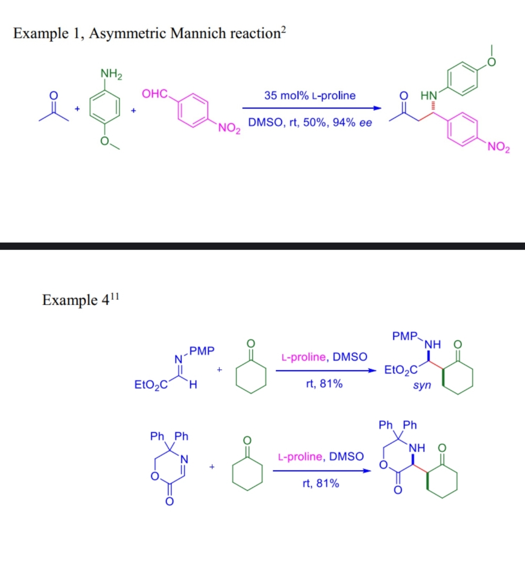 Solved Example 1, ﻿Asymmetric Mannich reaction ?2Example | Chegg.com