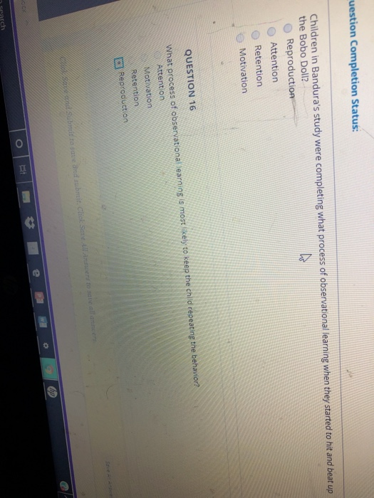 Solved uestion Completion Status: Children in Bandura's | Chegg.com Solved uestion Completion Status: Children in Bandura's | Chegg.com