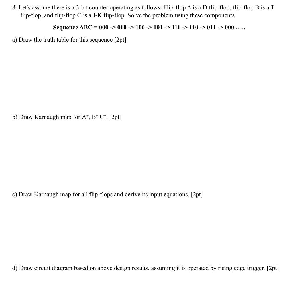 Solved Let's assume there is a 3-bit counter operating as | Chegg.com