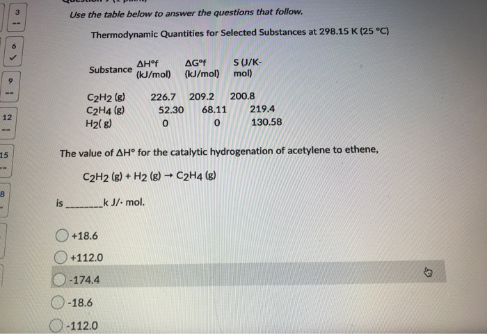 Solved 3 Use the table below to answer the questions that | Chegg.com