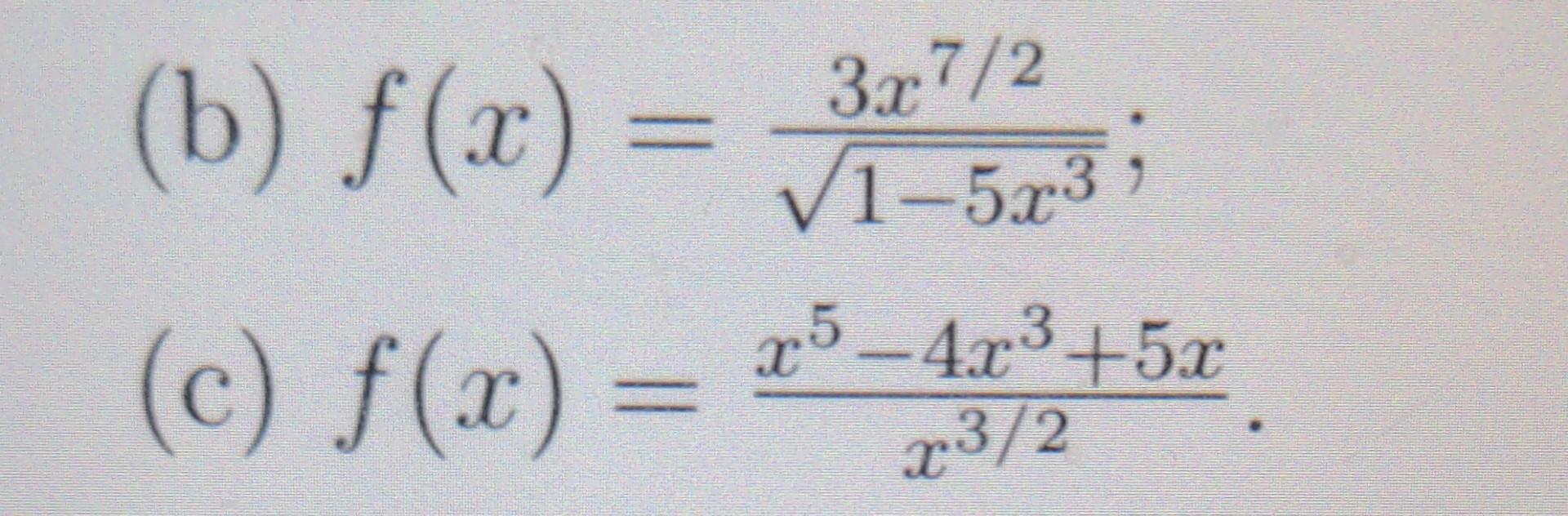 Solved use the differential rules to find f'(x) for the | Chegg.com