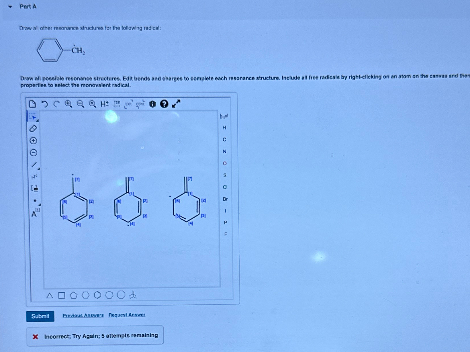 Solved Part ADraw all other resonance structures for the | Chegg.com