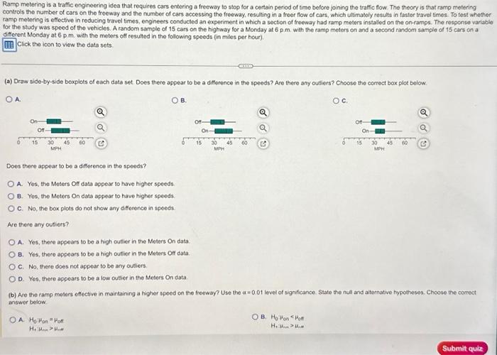 Solved Ramp Metering Is A Traffic Engineering Idea That