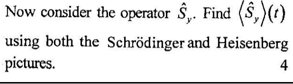 Solved Now consider the operator hat(S)y. ﻿Find | Chegg.com