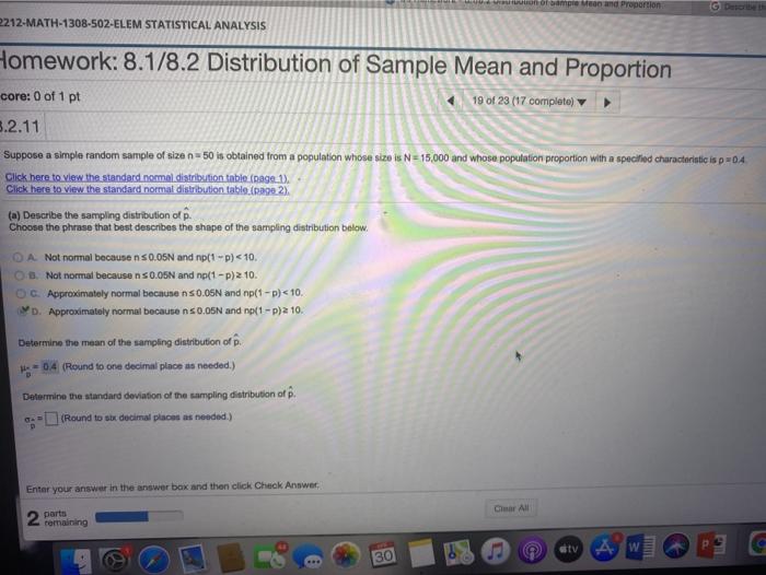 Solved Home Men and Proportion 2212-MATH-1308-502-ELEM | Chegg.com