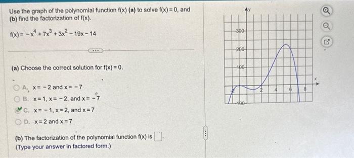 Solved Use the graph of the polynomial function f(x)(a) to | Chegg.com