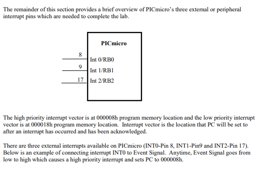 Solved Experiment 1. ﻿InterruptWrite PICmicro Assembly code | Chegg.com