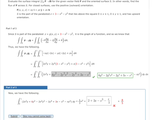 Solved Evaluate the surface integral ∬SF - ﻿dis for the | Chegg.com