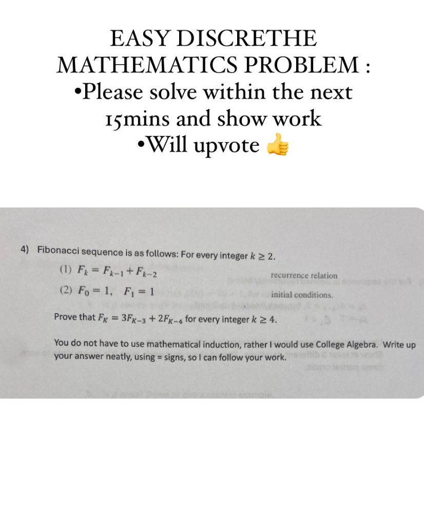 Solved EASY DISCRETHE MATHEMATICS PROBLEM : -Please solve | Chegg.com