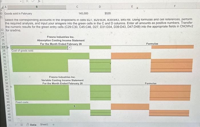 Solved come statements under absorption costing and variable | Chegg.com