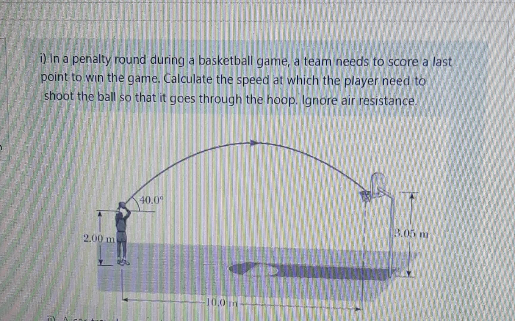 Solved i) In a penalty round during a basketball game, a | Chegg.com