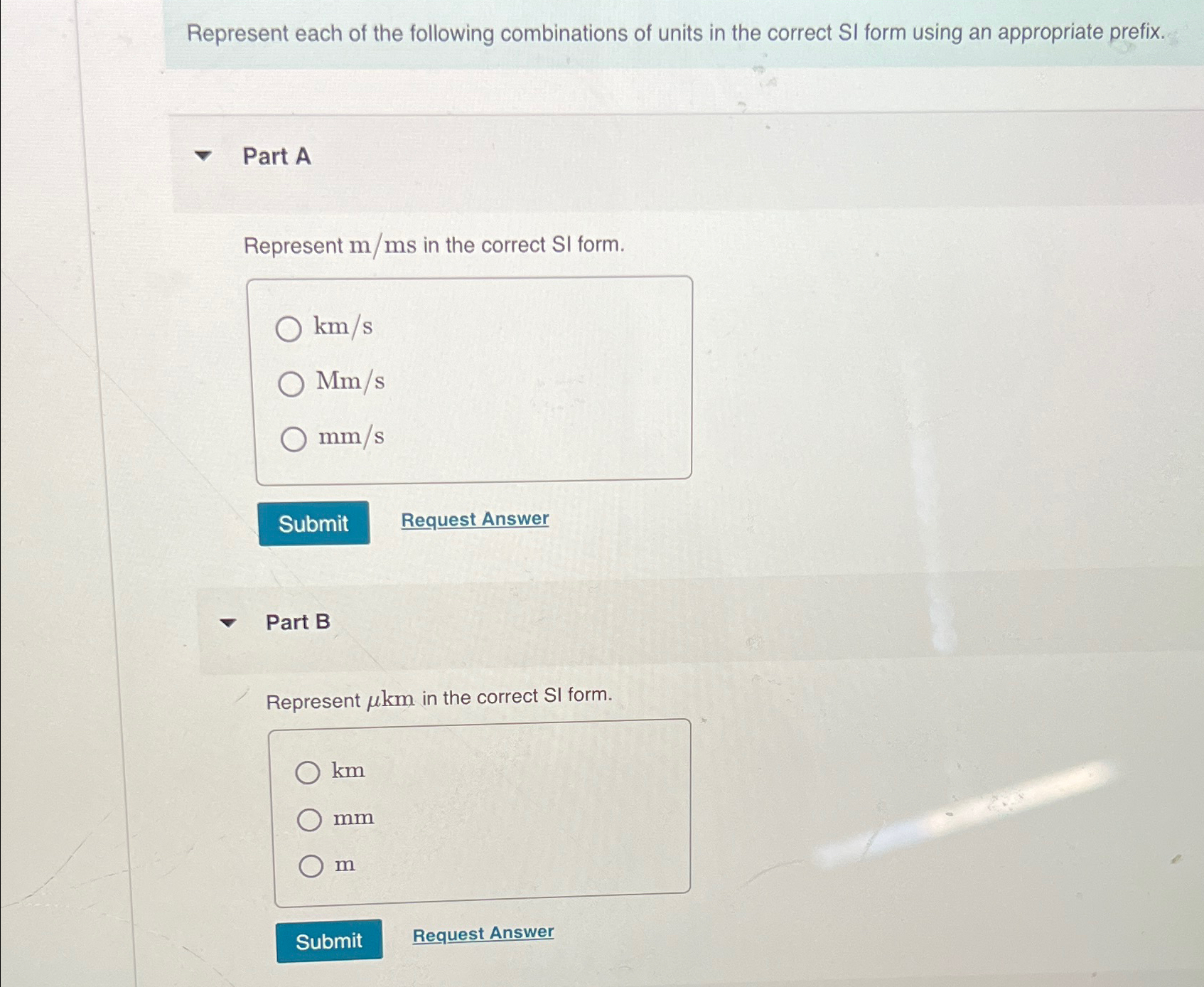 Solved Represent each of the following combinations of units | Chegg.com