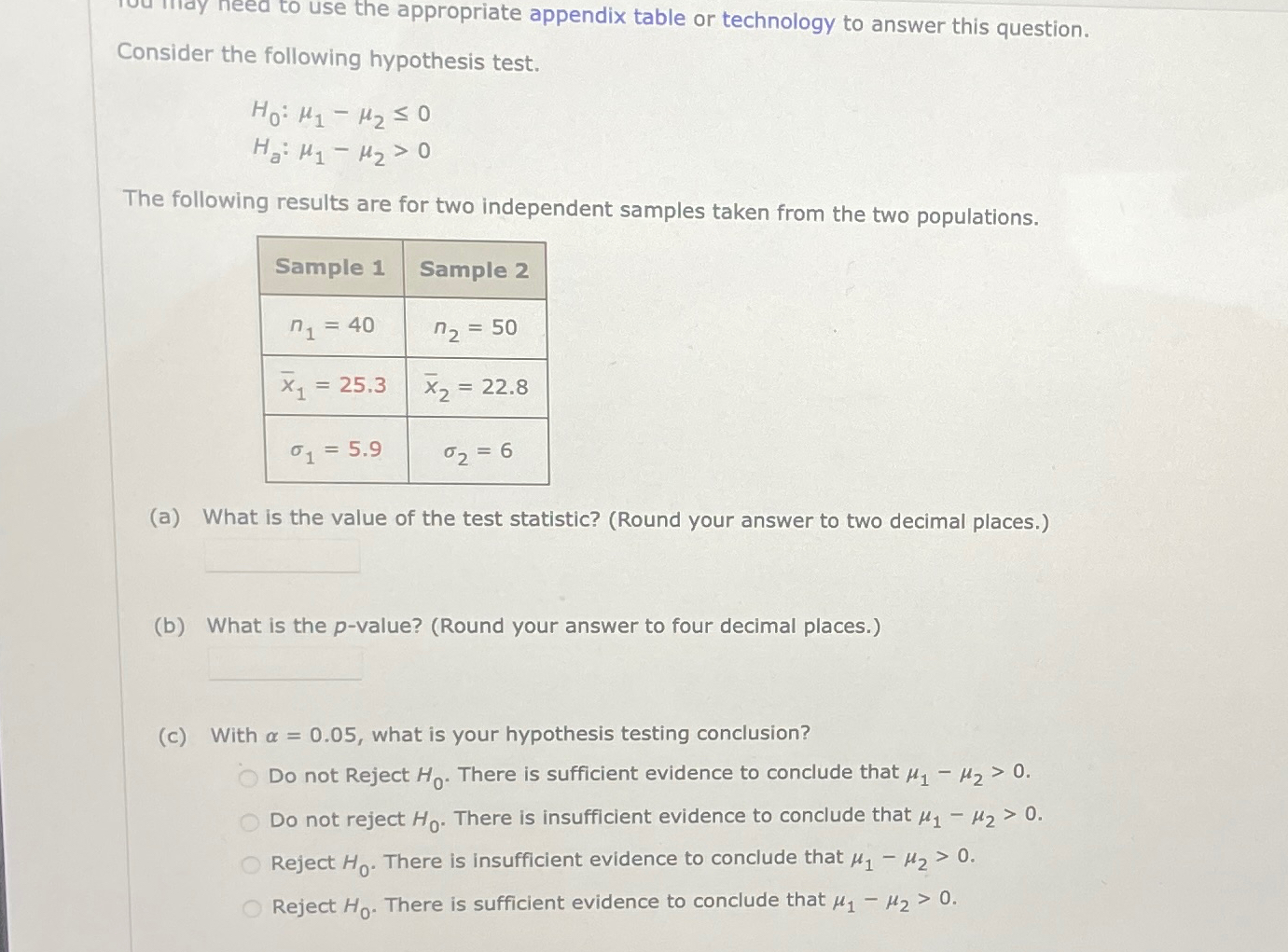 Solved to use the appropriate appendix table or technology | Chegg.com