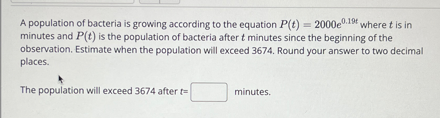 Solved A population of bacteria is growing according to the | Chegg.com