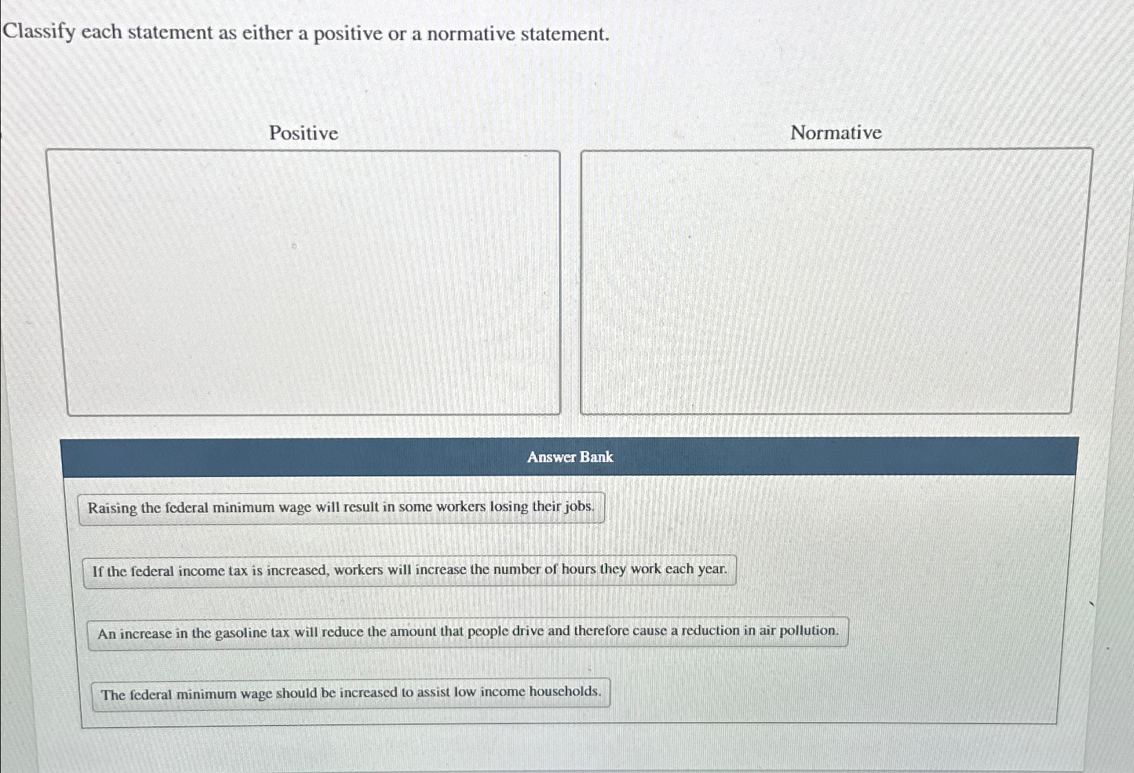 Solved Classify each statement as either a positive or a | Chegg.com