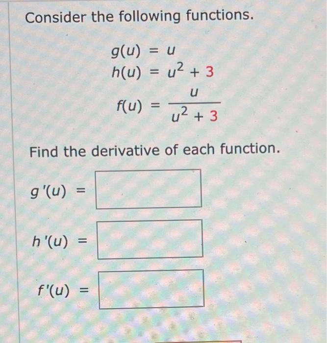 Solved Consider the following functions. | Chegg.com